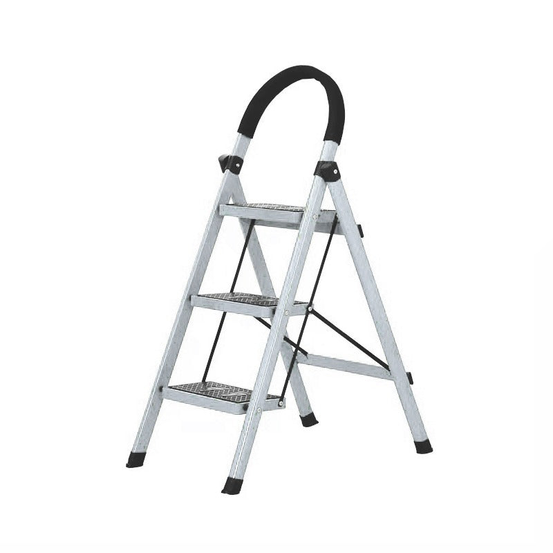 3 Step Ladder White Stainless Steel – sosolar