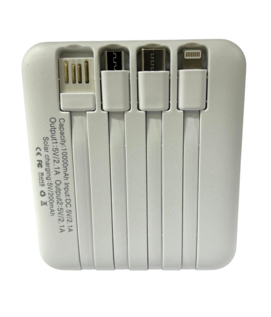 10000mAh Mini Solar Power Bank White – sosolar